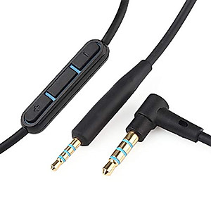 Tobysome Replacement QC25 Headphone Cable, 3.5mm to 2.5mm Audio Cable Cord Wire for Bose QC25 QuietComfort 25 QC35 QC35II QC45 Headphones with Inline Mic Remote Volume Control (Black)