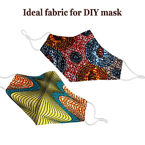 12 Pieces African Fabric Fat Quarters African Ankara Wax Print Fabric, Ankara Print Fabric for Sewing, Face Covering Make, Craft Projects and Patch Work DIY (50 x 40 cm/ 19.5 x 15.7 Inches)