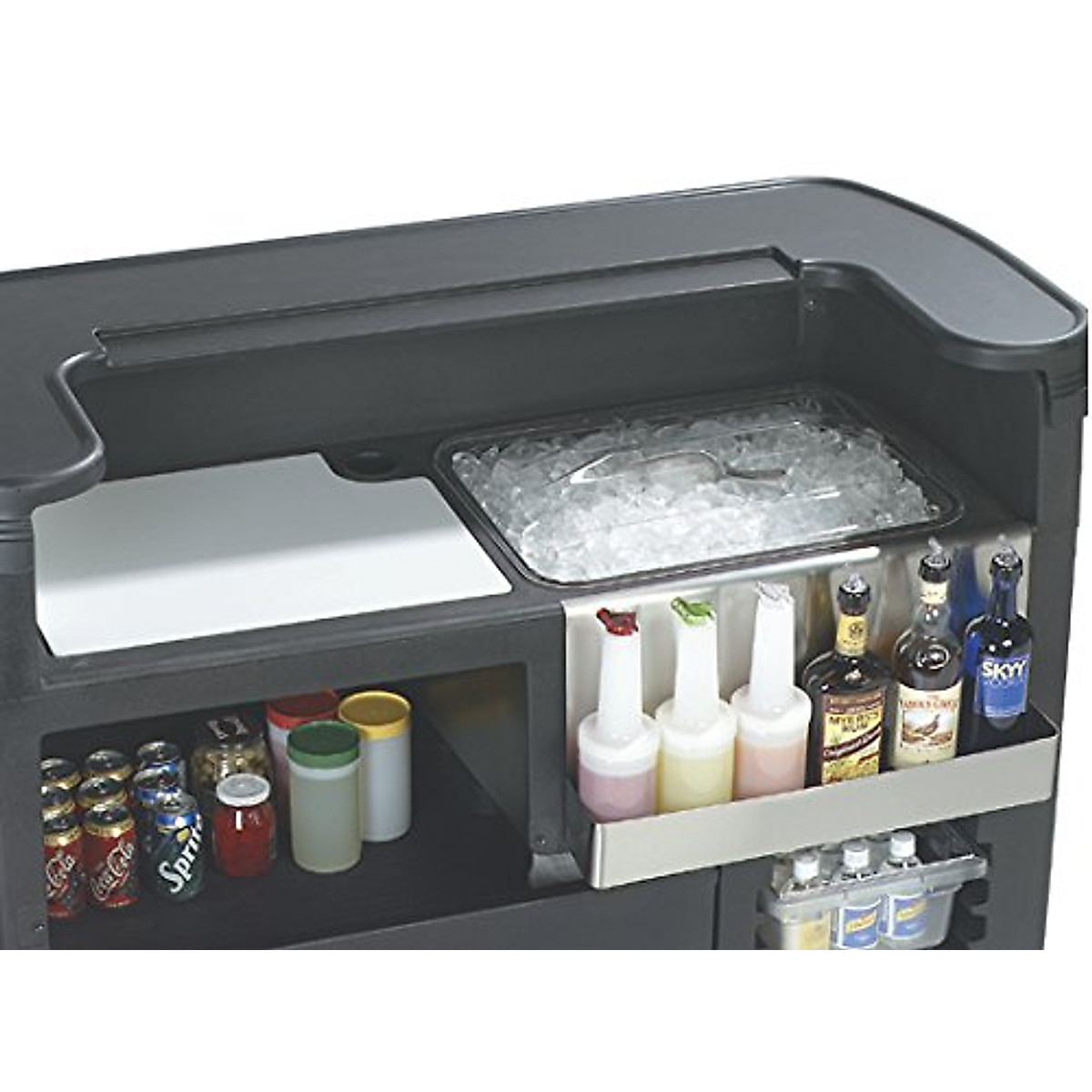 Carlisle FoodService Products Maximizer Portable Travel Bar Table with Locking Casters for Catering, Buffets, Restaurants, Ldpe, 56 X 26.5 X 48.5 Inches, Black