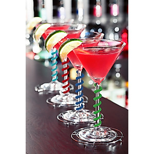 Simply Charmed Wine Glass Charms Set of 8 Silicone Drink Markers for Cocktails, Martinis, Champagne Flutes and More