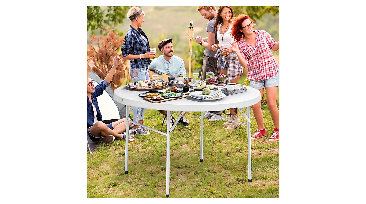 YITAHOME 48 Inch Round Folding Table for Outdoor/Indoor, Heavy Duty ...