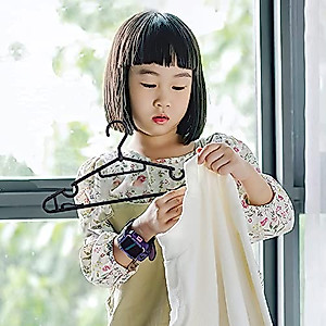 Plastic Hangers 20 Pieces for Clothes, Coats, Shirts, Closet Hangers Ideal for Everyday Standard Use, Hangers Black…