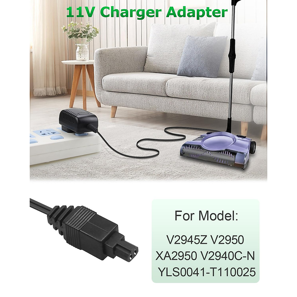 Arkare Charger for Shark V2945Z V2950 V2940C-N XA2950 Shark Vacuums Charger Replacement V2945Z Power Cord for Shark Cordless Vacuum Shark Rechargeable Floor & Carpet Sweeper YLS0041-T110025