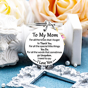 Mothers Day Keychain Gifts for Mom from Daughter Mom Gifts Best Mom Birthday Gift Ideas Christmas Valentines Day Gift for Mom Stepmom Great Mother Gifts To My Mom Keyring