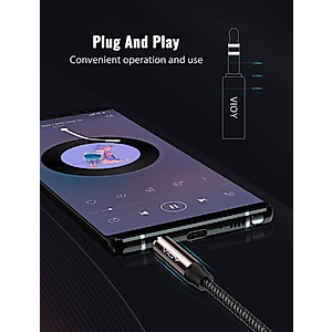 VIOY Aux Cable (6ft), [Copper Shell, Hi-Fi Sound] 3.5mm Male to Male Braided Auxiliary Cord Compatible with Headphone, Smartphone, Home/Car Stereo, Speaker, Echo & More………