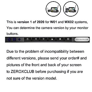 ZEROXCLUB Single Rear View Camera only for W01 WX02 BW4 System purchases Before March 2021 (CM-W01) (Please Ask The Seller if it is Compatible Before Purchasing)