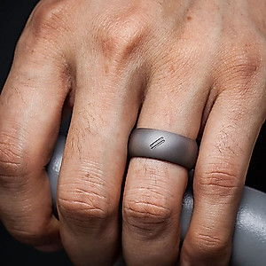 ThunderFit Silicone Wedding Ring for Men, Rubber Wedding Band 8.7mm Wide 2.5mm Thick