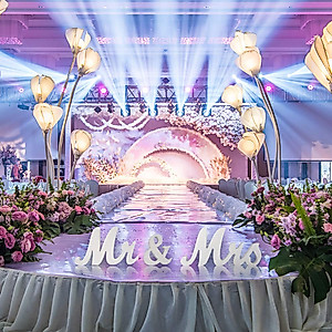 Amajoy Large White Wooden MR & MRS Wedding Sign for Beach Wedding Elegant Sweetheart and Reception Top Table Sign Decorative Letters for Wedding Shower