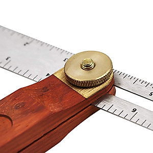 Gentlecarin Blade Ruler,Adjustable Bevel Sliding T-bevel with Hardwood Handle Angle Finder Carpentry Squares for Craftsman Builder Carpenter Architect Engineer