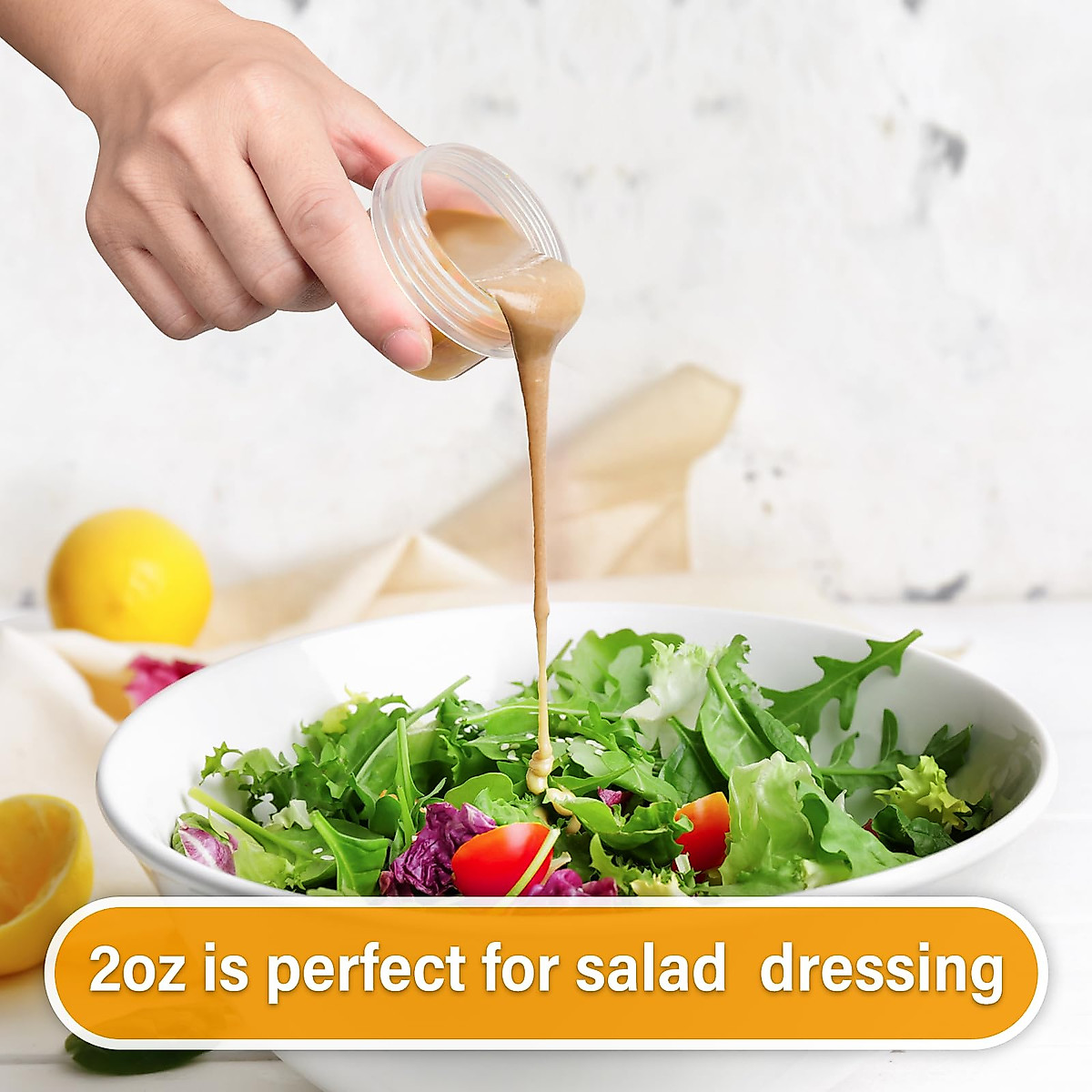 12-pack 2oz reusable small plastic containers with screw lids salad dressing container to go sauce condiment jello shot cups jars lunch box accessories baby food containers -mini-leakproof airtight