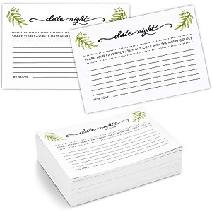 Paper Junkie Date Night Idea Cards for Bridal Shower and Wedding (4 x 6 Inches, 100-Pack)