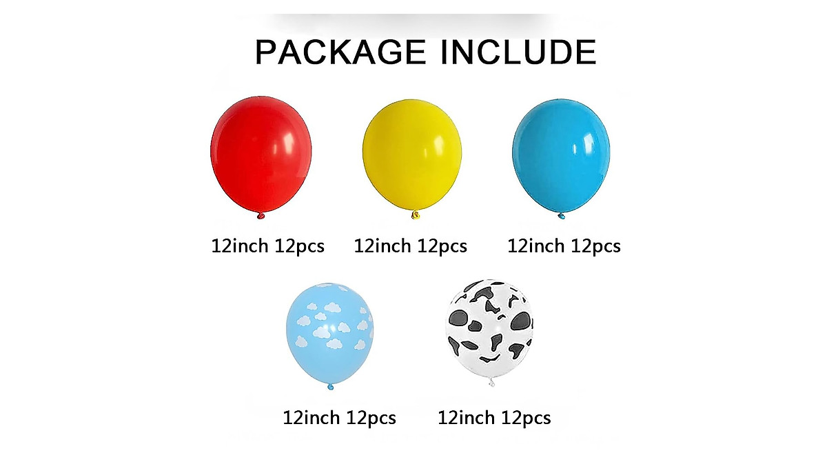 Cow Pattern Balloons Kit for Kids Party - 60 Pcs