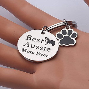 BLEOUK Australian Shepherd Keychain Aussie Gift Aussie Dog Mom Owners Lovers