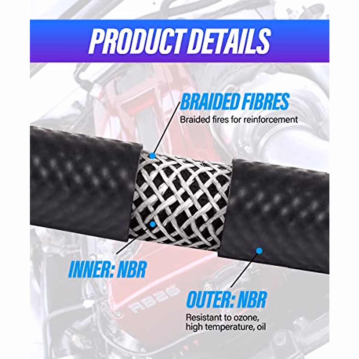 ESEWALAS 1/4" 5/16" Inch ID Fuel Line Kits,include 6Ft Fuel Line+2Pcs Gas Inline Fuel Filters with Magnet+10Pcs Adjustable Mini Fuel Hose Clamps,Fuel Line Hose with Fuel Filter Replacement.(1/4"(6MM))