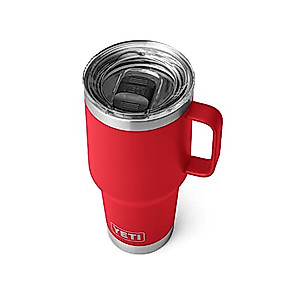 YETI Rambler 30 oz Travel Mug, Stainless Steel, Vacuum Insulated with Stronghold Lid, Rescue Red