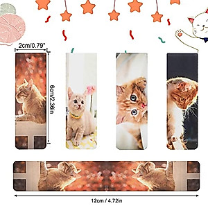 MWOOT 30Pcs Magnetic Bookmarks, Cute Cats Magnet Page Markers Kit, Lovely Pets Creative Magnetic Page Clips Bookmark for Kids Students School Office Book Lovers Reading Supplies(30 Styles, 6x2CM)