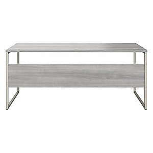 Pemberly Row 72W x 30D Computer Table Desk in Platinum Gray - Engineered Wood