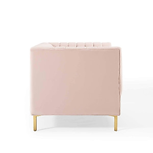 Modway Shift Channel Tufted Performance Velvet, Loveseat, Pink