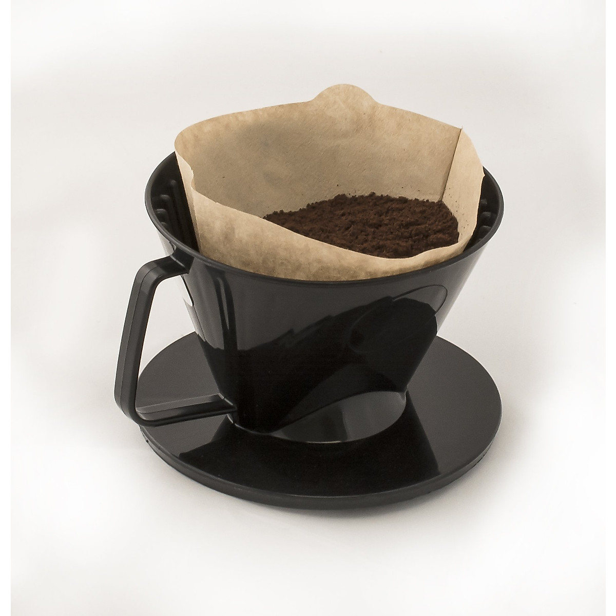 Fino Pour-Over Coffee Brewing Filter Cone, Number 1-Size, Black, Brews 1 to 2-Servings