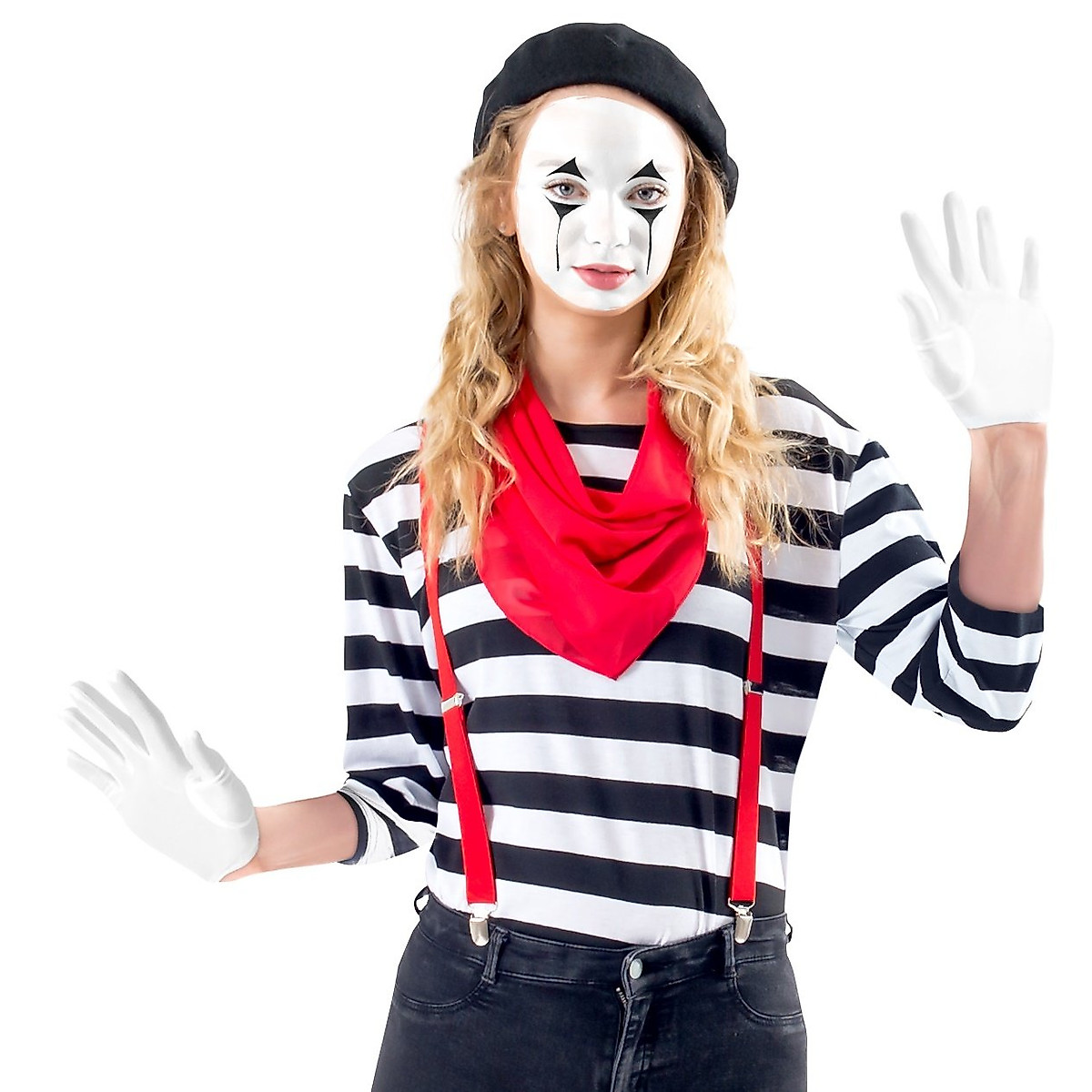 Costume Agent Women's Mime Halloween Cosplay Set Multicoloured