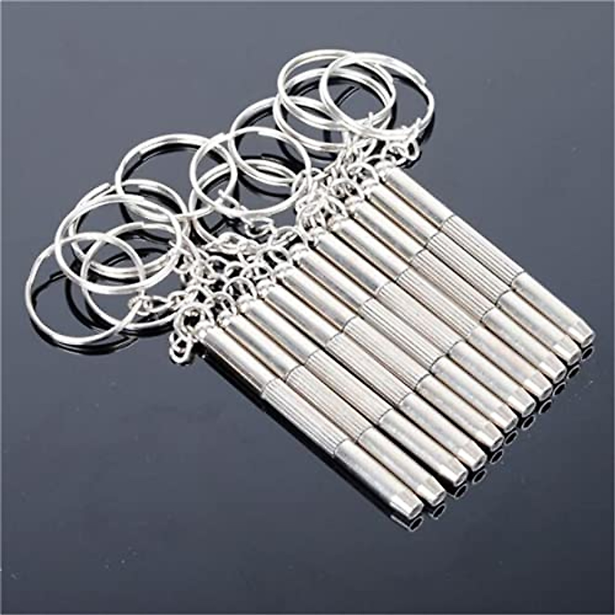 FGJFJ Repair Tool 3 in 1 Mini Stainless Steel Screwdriver Keychain Eyeglass Repair Kit, White, One Size