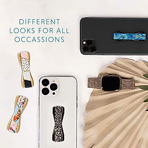 LOVEHANDLE Universal Grip for Smartphone and Mini Tablet, Leopard Design Elastic Strap with Black Base