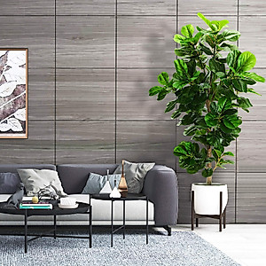 OXLLXO 6ft Artificial Fiddle Leaf Fig Tree (72in) with Plastic Nursery Pot Faux Tree, Ficus Lyrata Fake Plant for Office House Farmhouse Living Room Home Decor (Indoor/Outdoor)