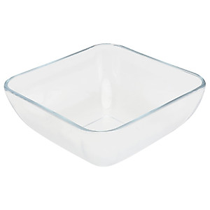 Happyyami 1pc Tempered Glass Rice Bowl Snack Bowl Glass Serving Bowl Glass Mixing Bowl Dessert Plates Glass Fruit Bowl Glass Plates Sauce Dipping Bowls Clear Dessert Plate Food Salad White