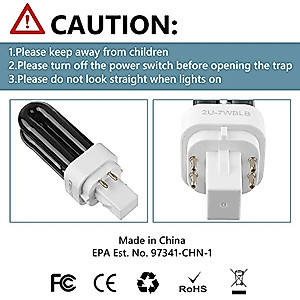 Bug Zapper Replacement fluorescent Bulbs, 2 Pack 41050 Bulbs for DynaTrap DT1050 DT1100 DT1250, 7W UV Light Ultraviolet Mosquito Killer Lamp, 1/2 Acre Trap Replacement Bulb