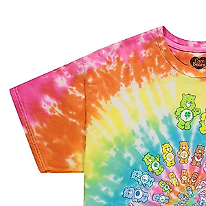 Care Bears Men's Tie-Dye Swirl Friends Spiral Graphic Pattern T-Shirt (Small)