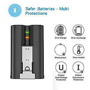 dosili Charging Station and 2 Packs Rechargeable 3.65V Lithium-Ion Battery Battery That is Compatible with Ring, for Video Doorbell 2/3 and Spotlight Cam Battery 6400mAh