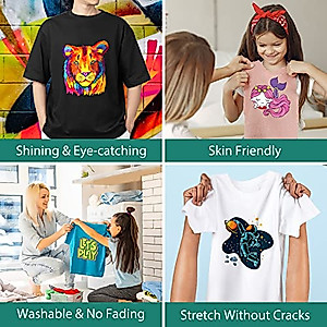 OFFNOVA Glitter DTF Transfer Film, 11.7" x 16.5"- 30 Sheets A3 PET Heat Transfer Paper Direct to Film Printing for All Fabrics and Color T-Shirts Textile