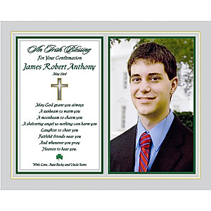 Poetry Gifts Irish Confirmation Blessing for Girl or Boy, Add 4x6 Inch Photo