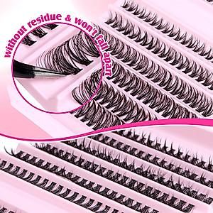 Natural Lash Extension Kit DIY Cluster Eyelash Extension Kit Individual Lashes with Lash Bond and Seal 10-18MM Lash Clusters by HeyAlice (40P, 240PCS, 10-18MM)
