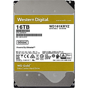Western Digital - WD Gold 16TB Enterprise Class Hard Disk Drive – 7200 RPM Class SATA 6Gb/s 512MB Cache 3.5 Inch HDD - WD161KRYZ