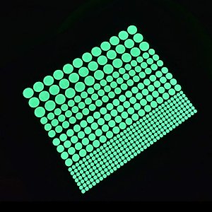 Glow in The Dark Wall Stickers, BaaSid 407 Pcs Removable Glow in Dark Dots Wall Decals Stickers Room Decor Kit, Adhesive Dots Luminous Ceiling Decals for Kids Bedroom Halloween Home Decoration