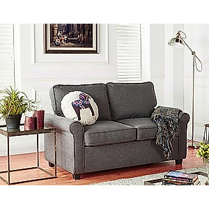 Urban Home Furniture Loveseat Sleeper Sofabed, Twin, Heather Grey