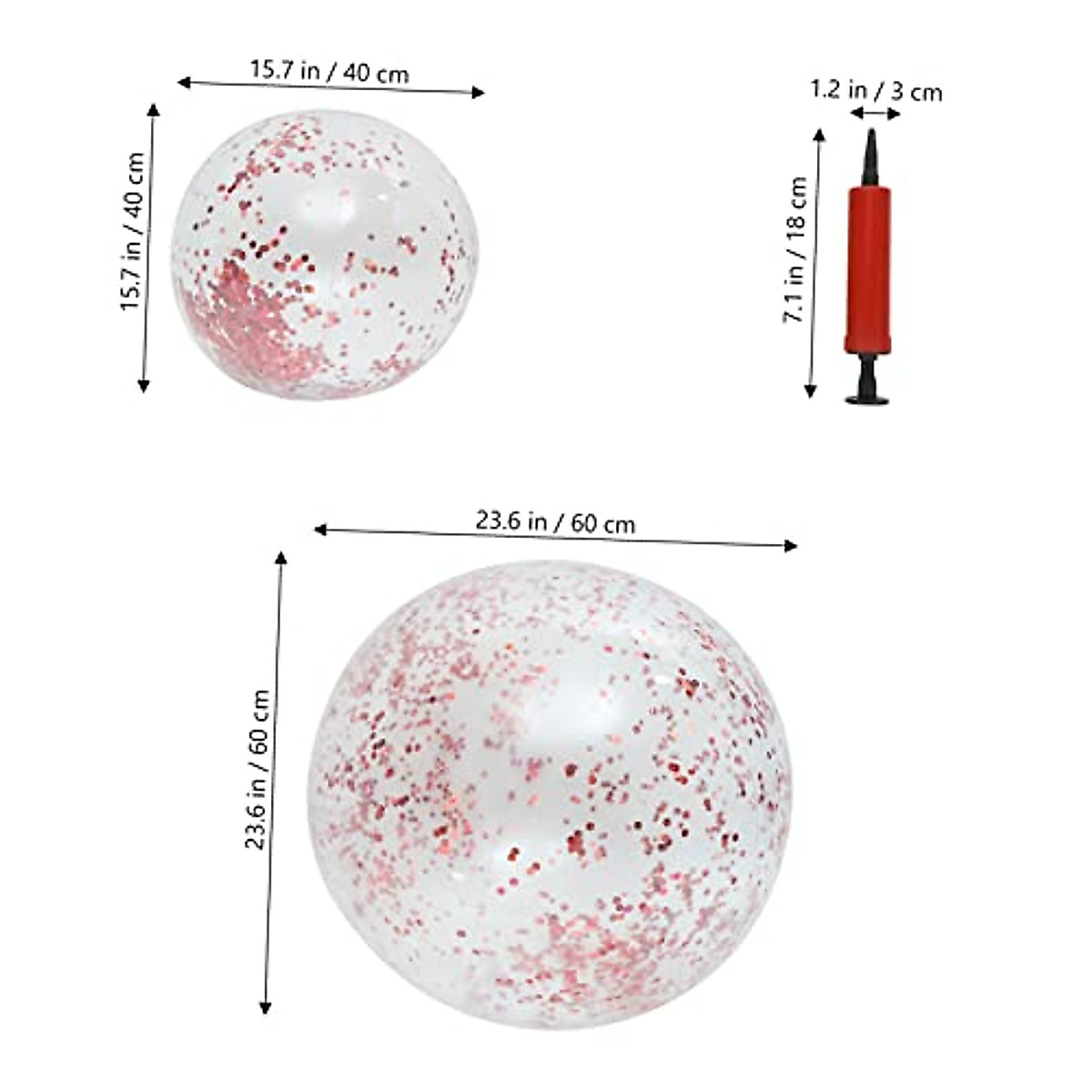 BESTOYARD 1 Set Inflatable Beach Ball Pool Ball Beach Pool Toys Ball inflator Summer Toys Beach Balls in Bulk Beach Toy Inflatable Glitter Ball Water Inflatable Ball Funny Beach Ball