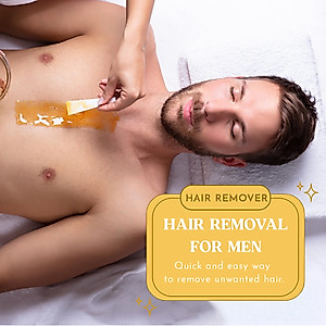 MOOM Organic Hair Removal Sugar Wax for Men with Aloe Vera & Chamomile – Soft Wax for Sensitive Skin & Men Hair - Perfect for Back, Chest, Eyebrow & Body - 12 oz Jar (Waxing Strips NOT Included)