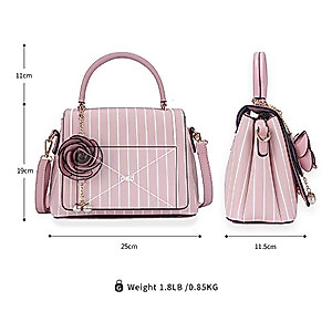 Multiple Pockets Handbag for Women Fashion Ladies PU Top Handle Satchel Shoulder Tote Bags Purse