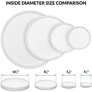 Willowy Matte White Ceramic Pot Saucer - Drainage Tray for 9, 10, 11, 12 Inch Planters + More Sizes