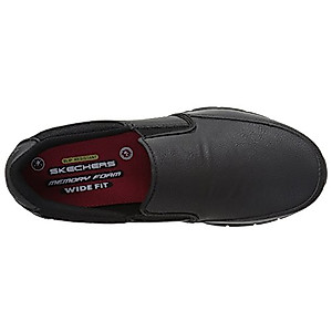 Skechers Men's Nampa-Groton Food Service Shoe, Black, 9 Wide