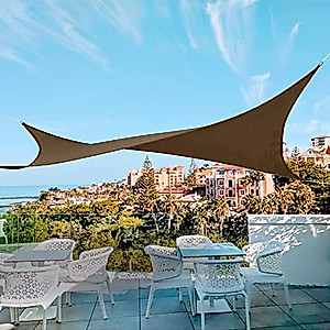 AwnPro Square Shade Sail 6' x 6' Canopy to Block Sunlight for Outdoor Patio Garden Patio Deck Pergola (Brown)