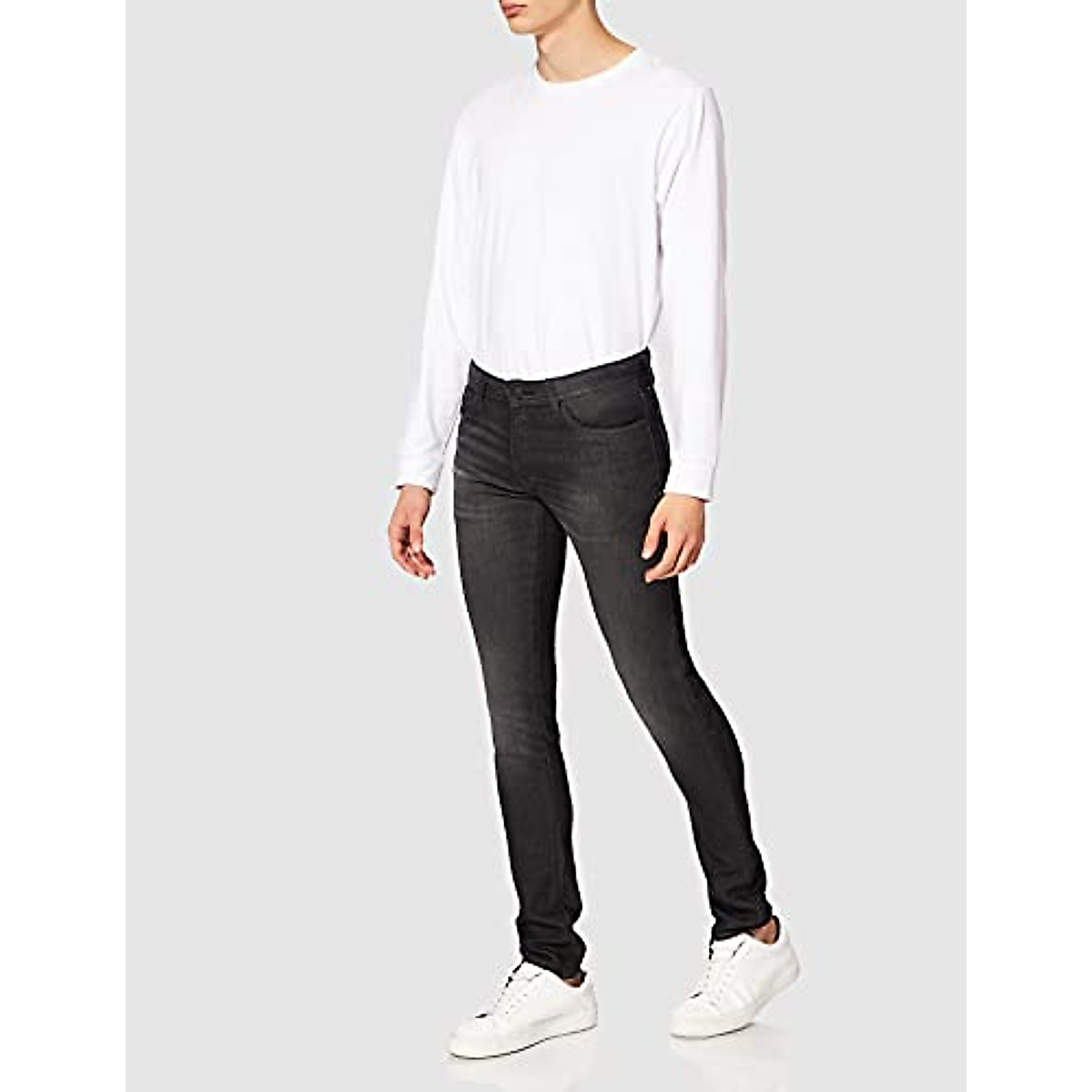 A|X ARMANI EXCHANGE Men's 5 Pocket Skinny Jeans, Black Denim, 38R