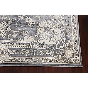 Grey Floral Transitional Turkish Area Rug Oriental Carpet 10x10 Square