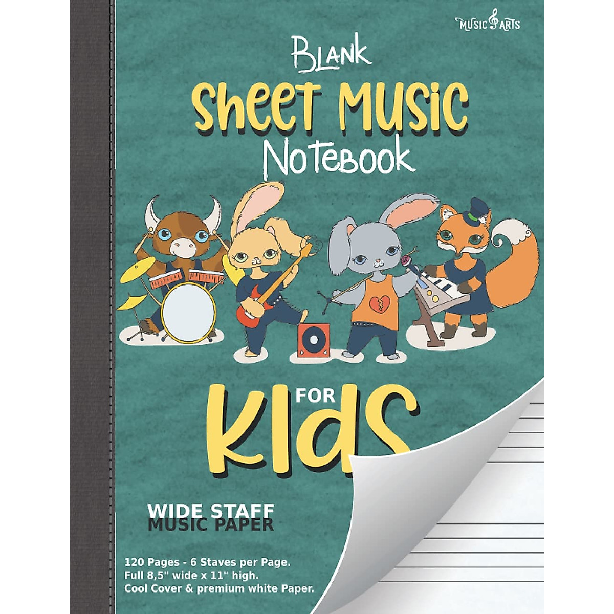 Blank Sheet Music Notebook for Kids | Wide Staff Msic paper for Kids: Music large Staves Paper for kids and Beginners