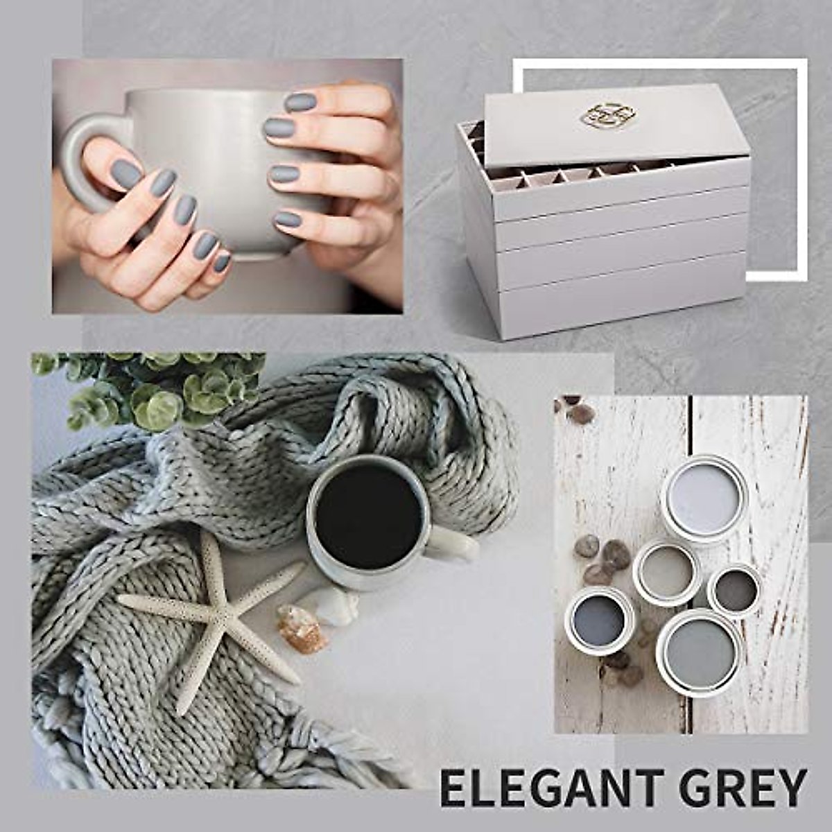 Vlando Jewelry Trays Stackable Showcase Display Drawer Organizer Storage- Multi-Purpose,Multiple Combinations, Large Capacity Multi-Layer Design and Fashion(Grey)