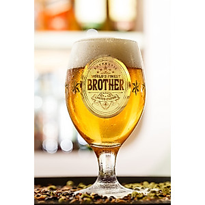 CROWNLY CRYSTAL® Brother Gifts From Sister Brother Birthday Gifts From Sister Christmas Gifts For Brother In Law Christmas Gifts Beer Glasses Personalized Pint Glasses Cool Birthday Gifts For Guys