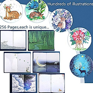 Cute Notebook Journal, Blank Journal for Women Men to Write in, Hardcover Aesthetic Notebook with Thick Scrapbook Paper, Kawaii Stationary for Junk Journal, 5.3'' x 7.6'' Pocket Notebook