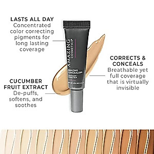 AmazingCosmetics Amazing Concealer, multipurpose full coverage concealer 0.2 oz, Tan Golden